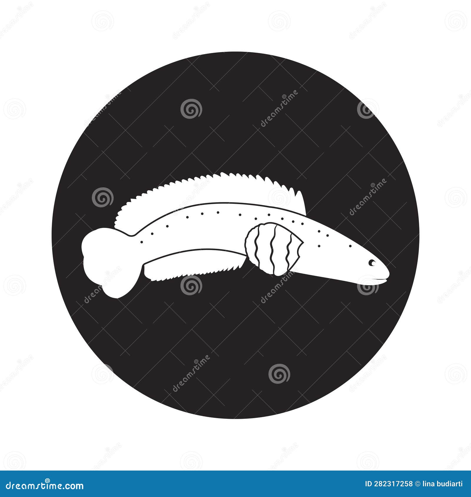 Snakehead Fish icon stock vector. Illustration of vintage - 282317258
