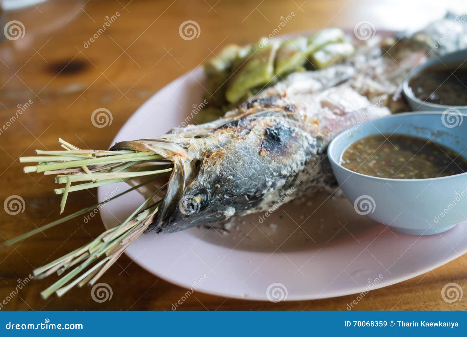 Snakehead Fish With Salt Coated Royalty-Free Stock Photography ...