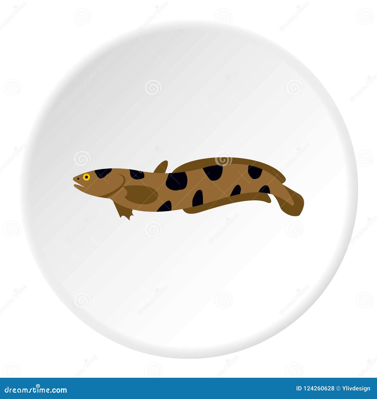 Snakehead icon, flat style stock illustration. Illustration of flat ...