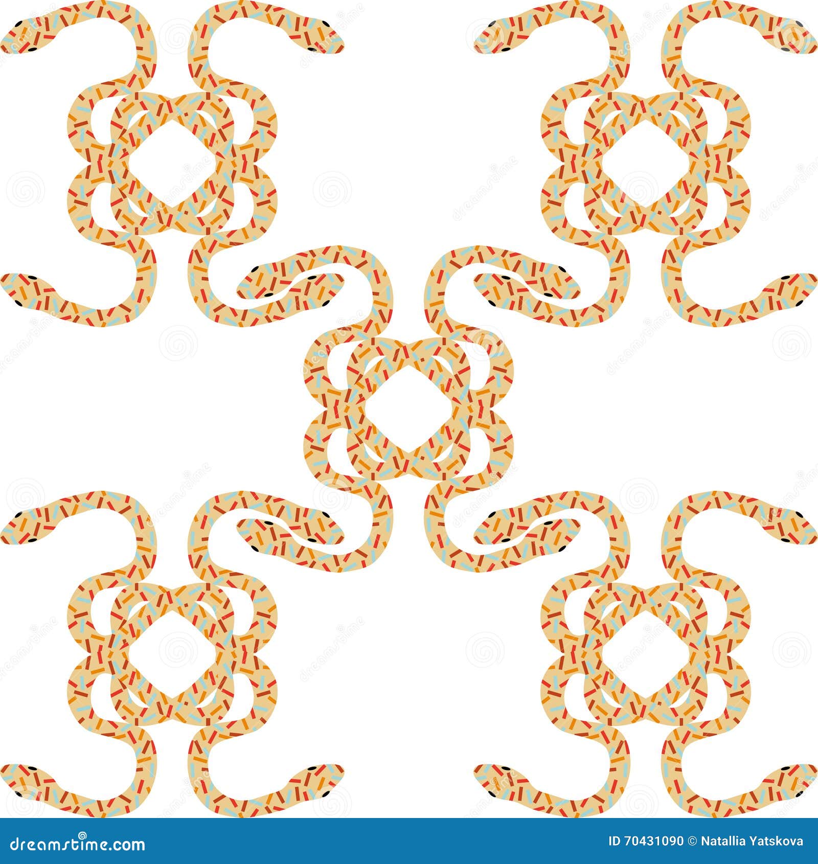 Snakes entwine pattern stock vector. Illustration of creative - 70431090