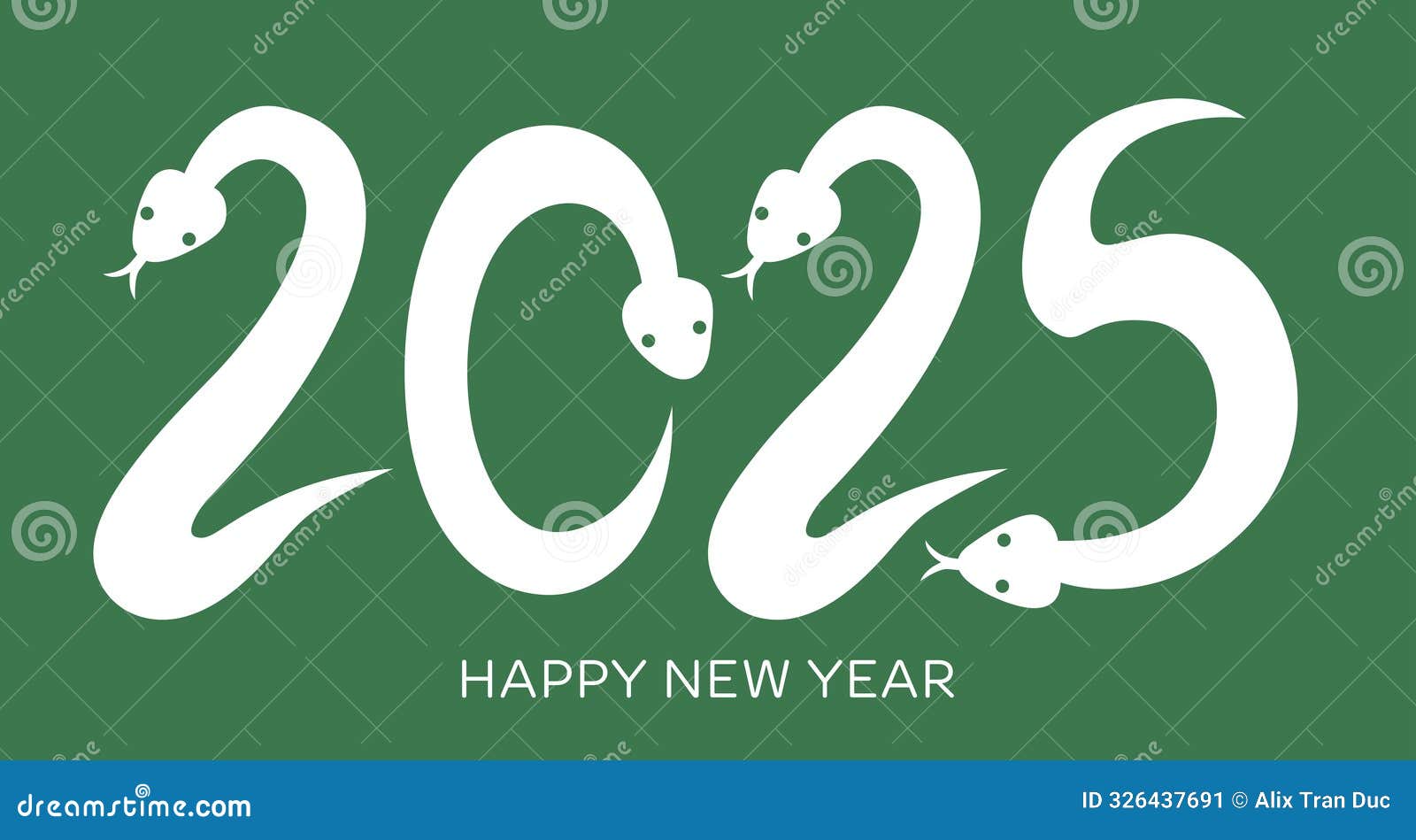 Snakes Forming Year 2025 Numbers Cartoon Vector | CartoonDealer.com #326437691