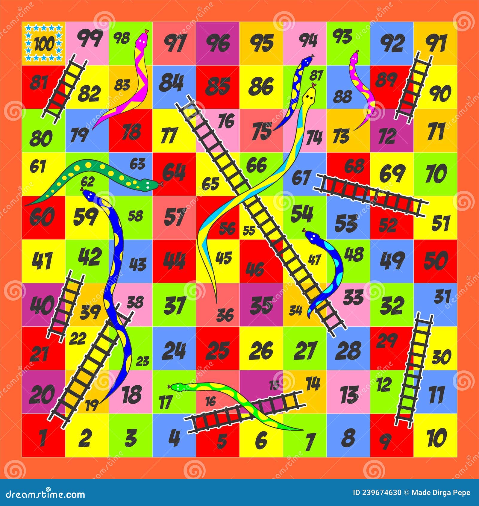 SNAKES and LADDERS GAME VECTOR Stock Illustration - Illustration of ...