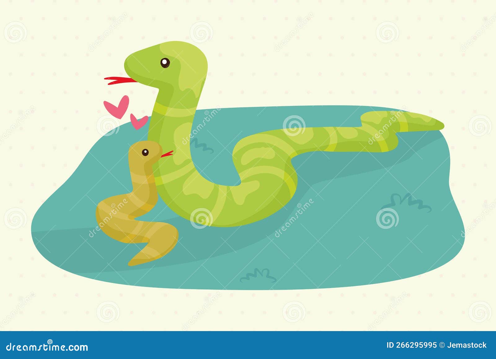 Snakes mom and baby stock illustration. Illustration of funny - 266295995