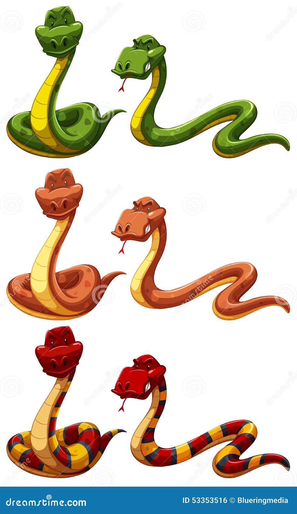 Snakes stock vector. Illustration of jungle, background - 53353516