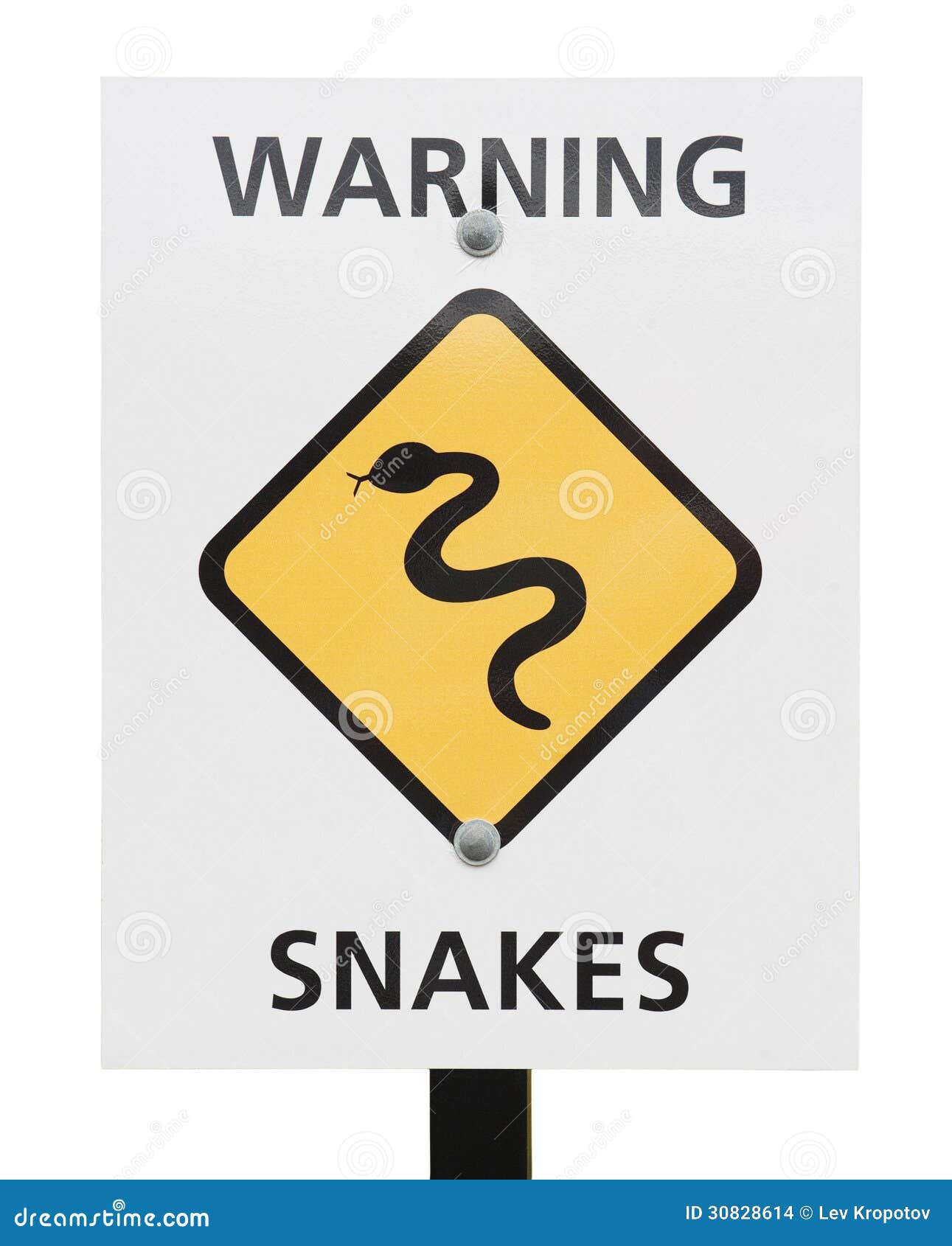 Snakes warning sign stock photo. Image of plastic, warn - 30828614