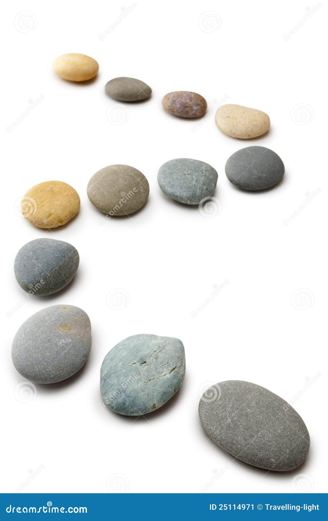 Snaking Line of Twelve Pebbles Stock Image - Image of stone, curve ...