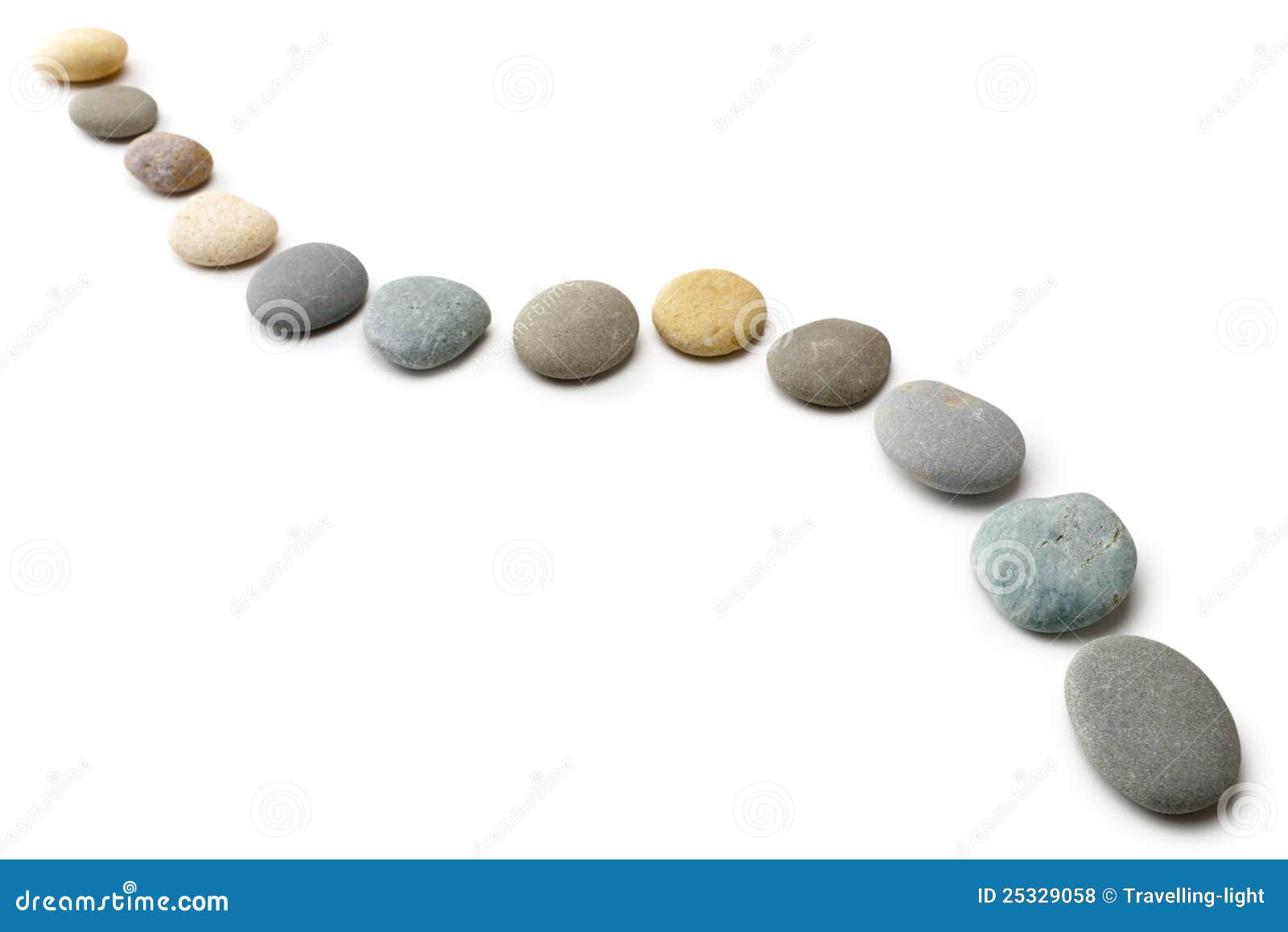 Snaking Line of Twelve Pebbles Steps Isolated Stock Photo - Image of ...