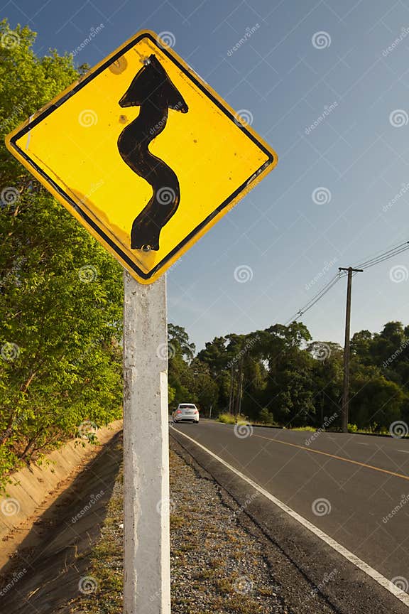 Snaking Road stock photo. Image of outdoor, yellow, bushes - 13995920