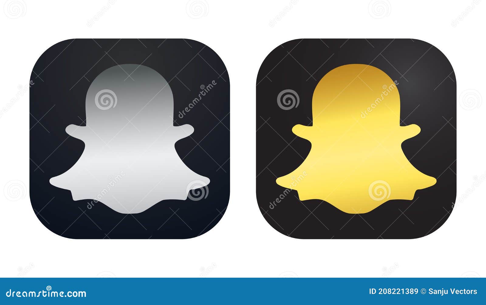 Snapchat Icons on Transparent Background. Editorial Stock Image ...