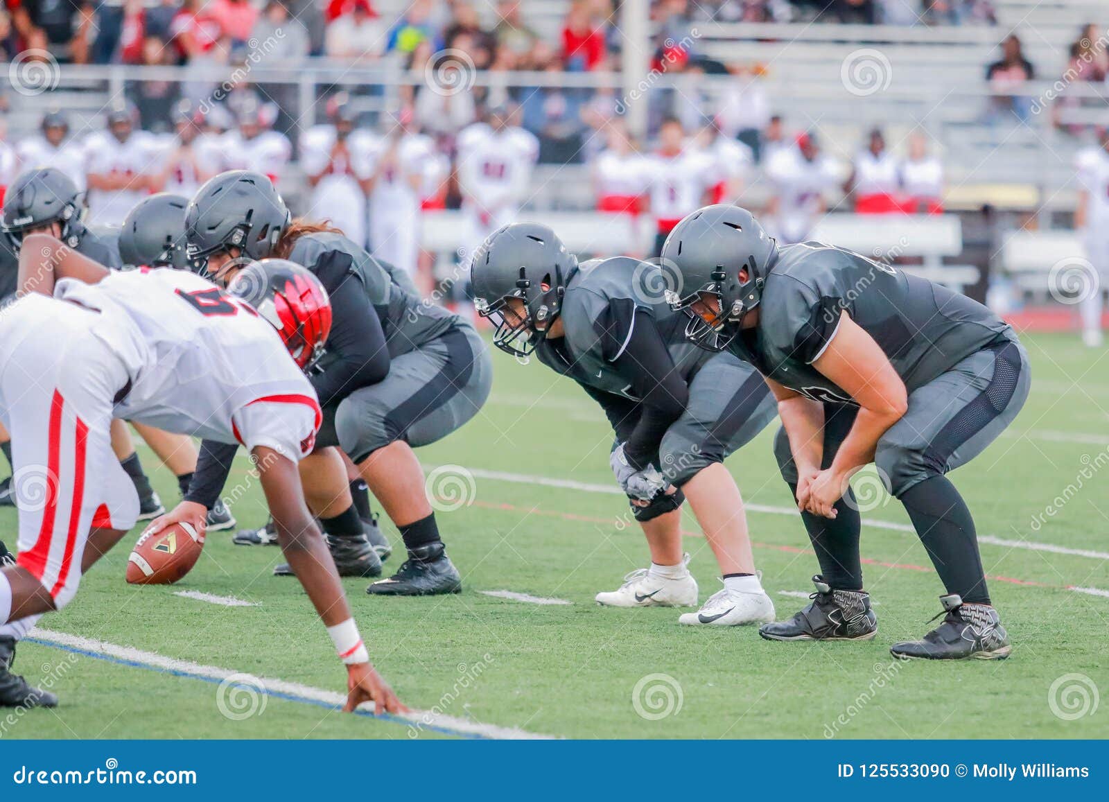 High School Football Game at Snap Editorial Image - Image of helmets ...