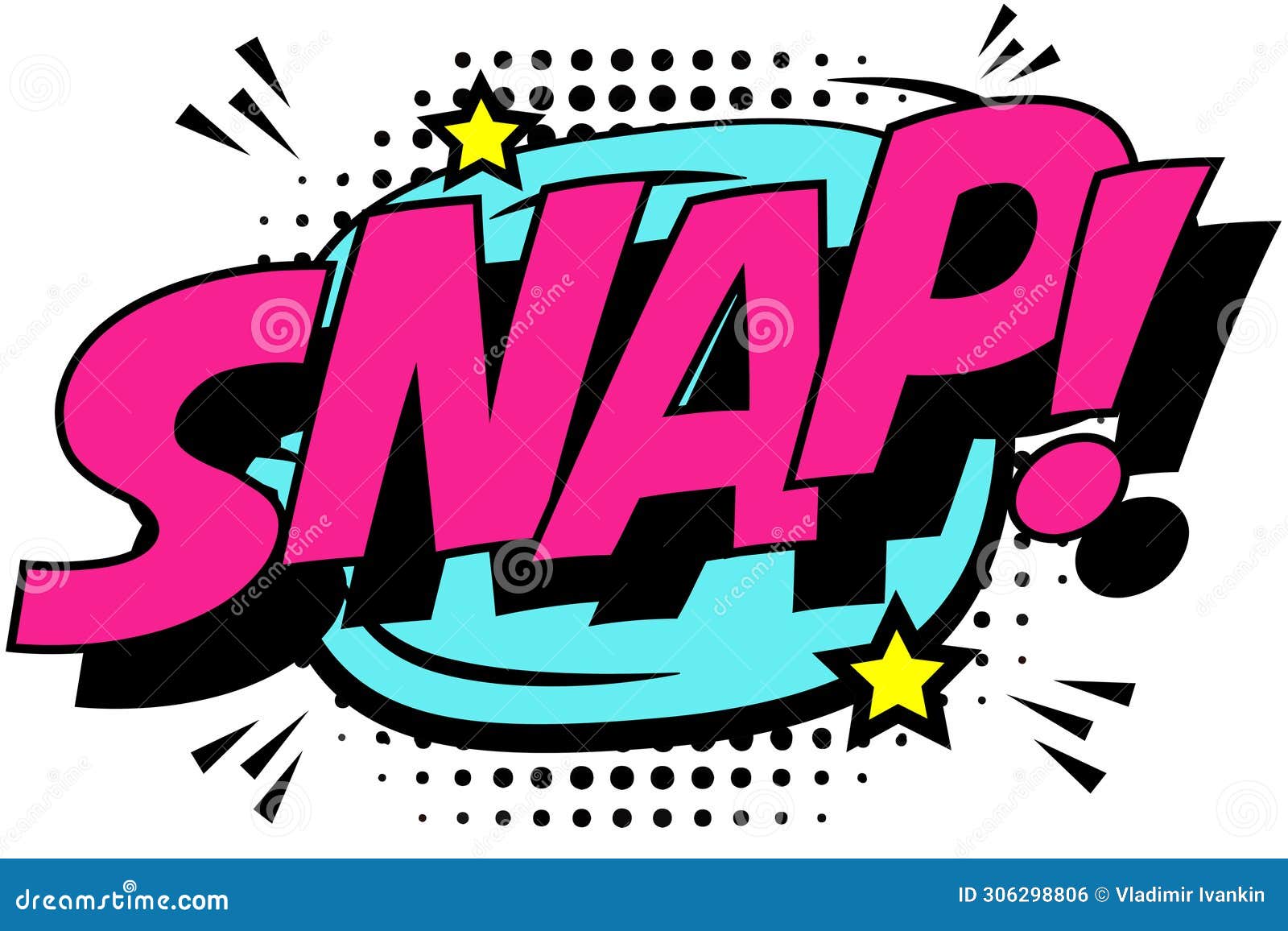 Snap Comic Text on Dot Background Stock Vector - Illustration of design ...
