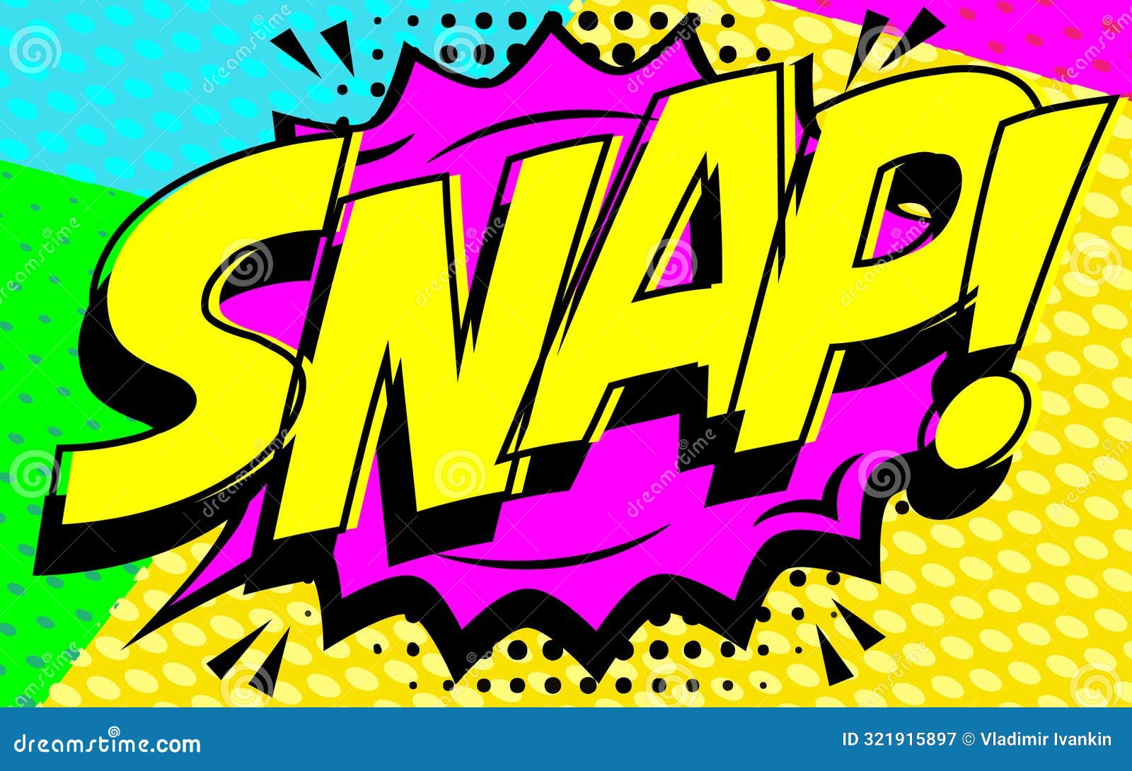 Snap Exclamation Comic Style on Dotted Background Stock Vector ...