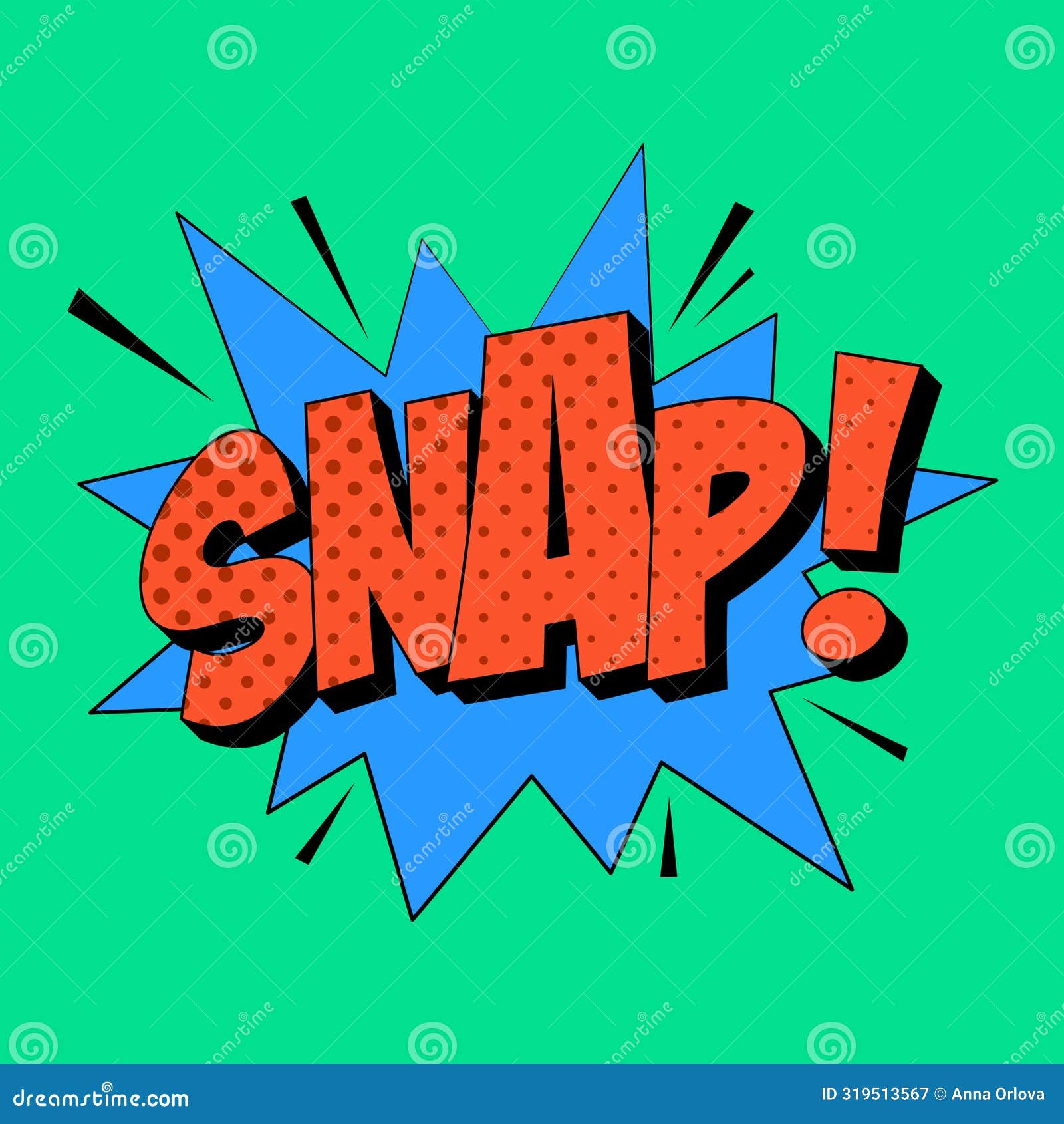 SNAP Retro Comic Speech Bubble in Trendy Pop Art Style. Bright Cartoon ...