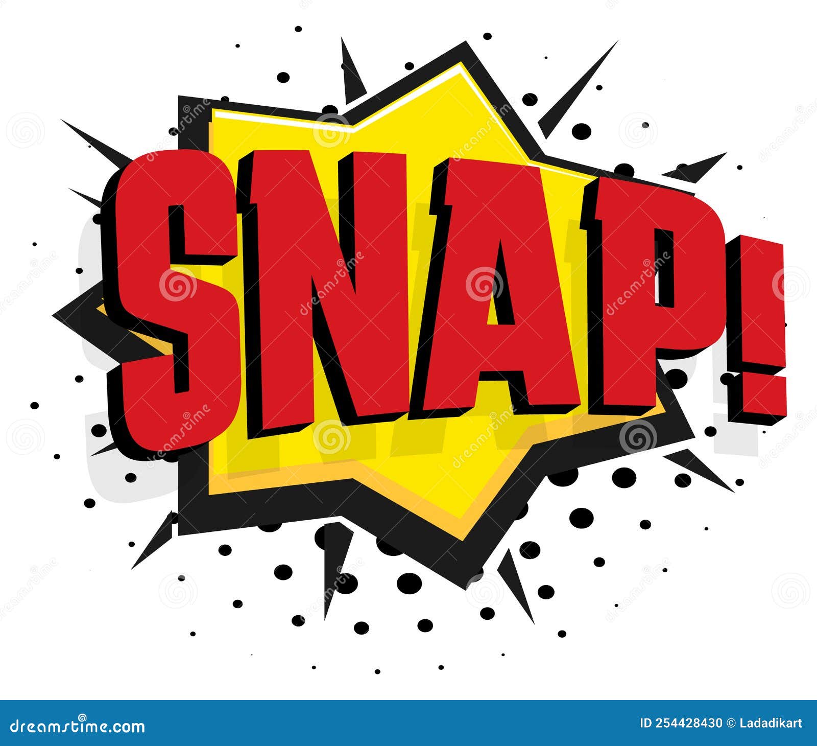 Snap Sound Illustrated In Comic Magazine Book Vector Illustration ...