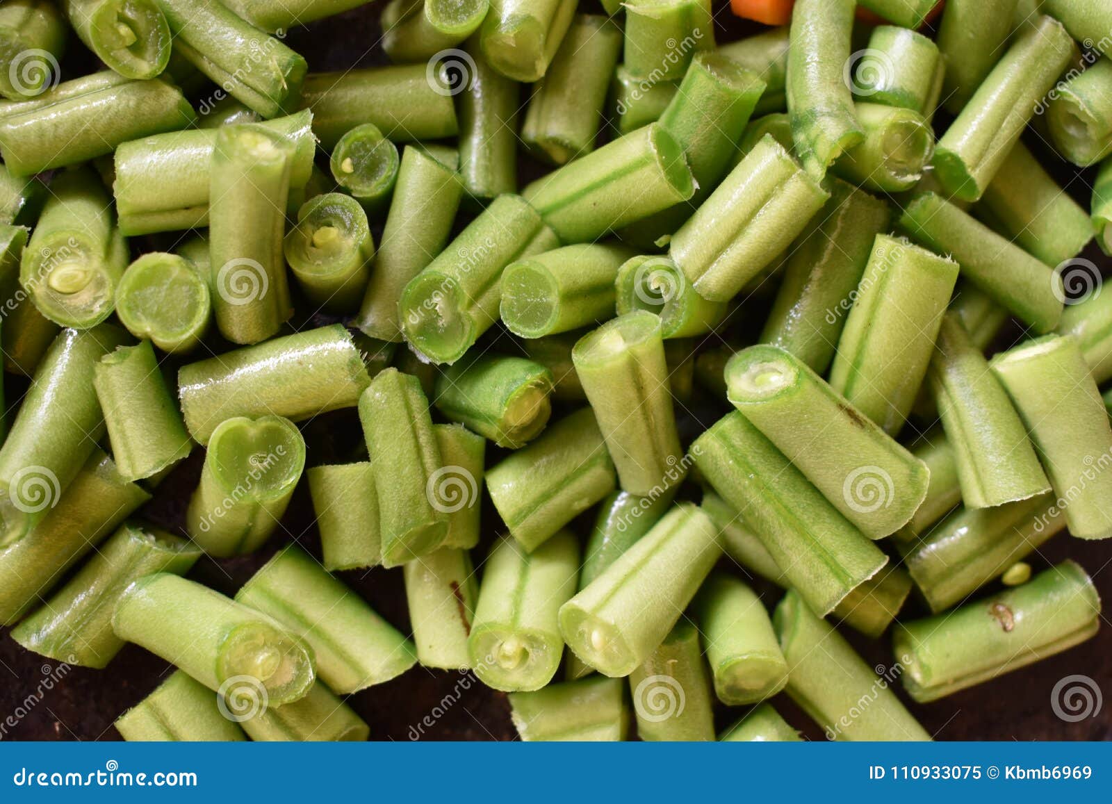 Slice Piece of Beans at Kitchen Ready for Cook. Stock Image - Image of ...