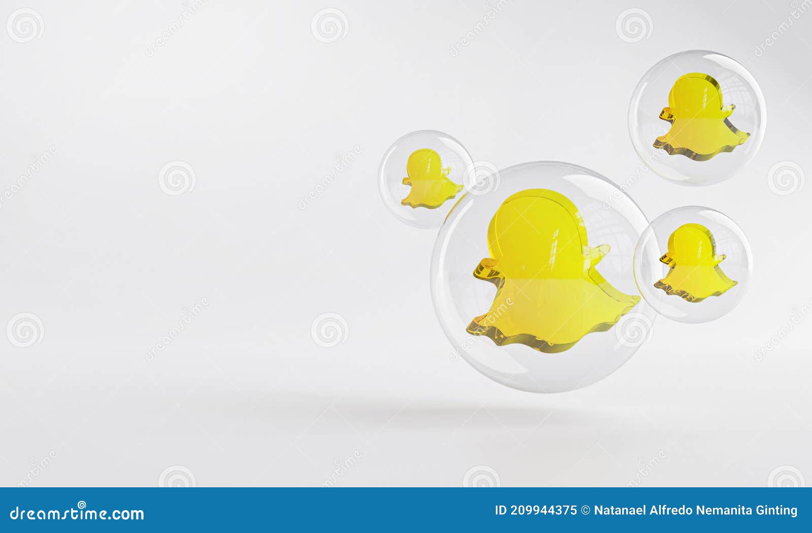 Snapchat Acrylic Icon Inside Bubble Glass Copy Space 3D Editorial Image ...