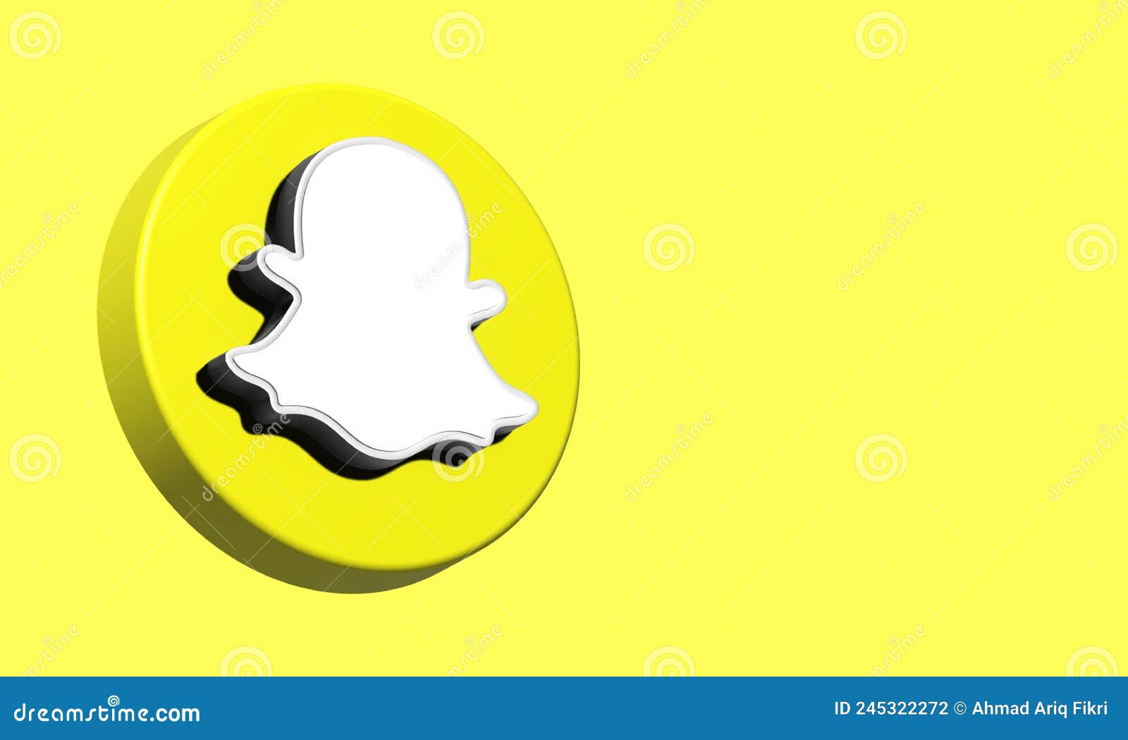 Snapchat Circle Button Icon 3D. Elegant Template Blank Space Editorial ...