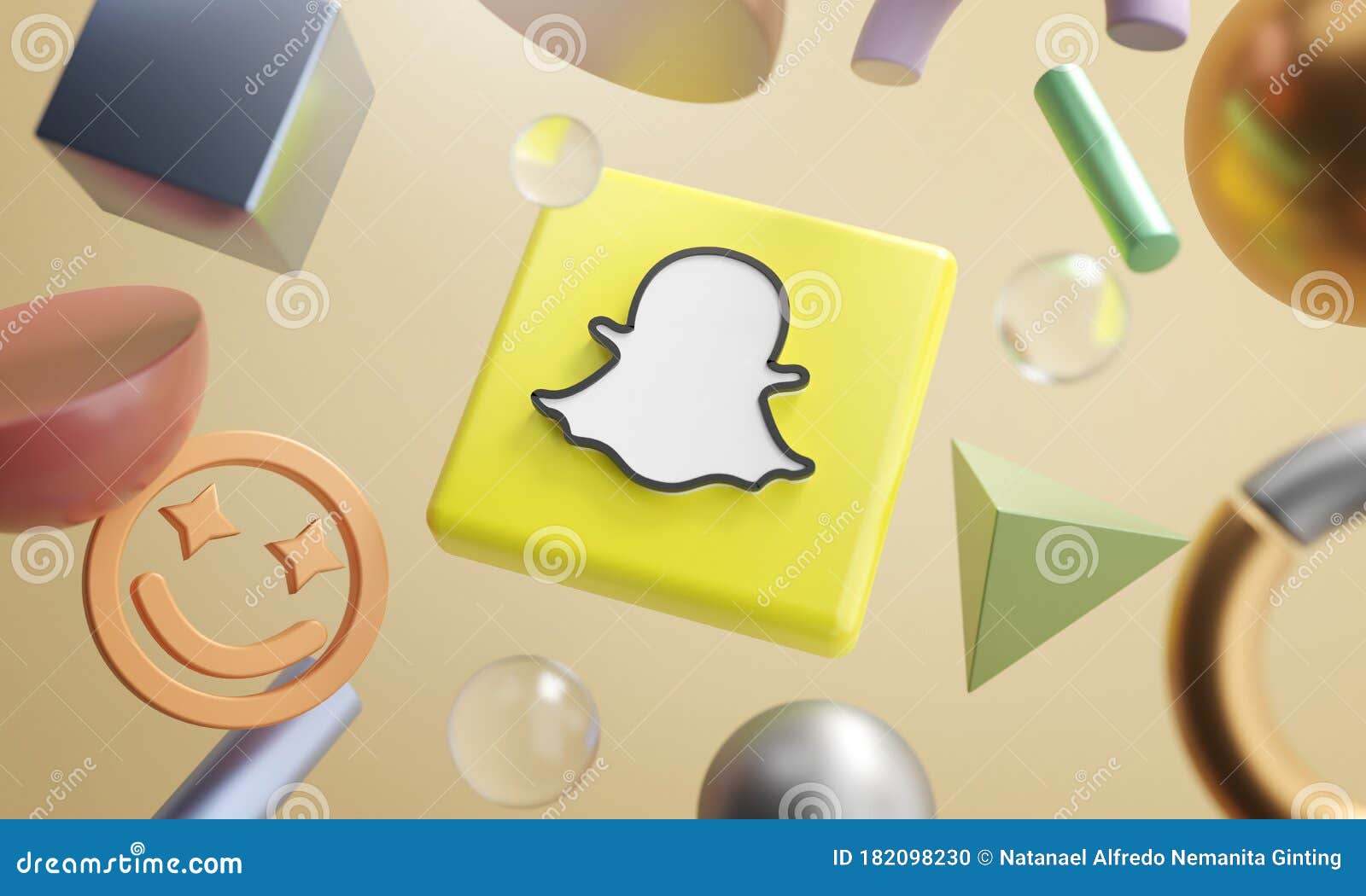 Snapchat Logo Around 3D Rendering Abstract Shape Background Editorial ...