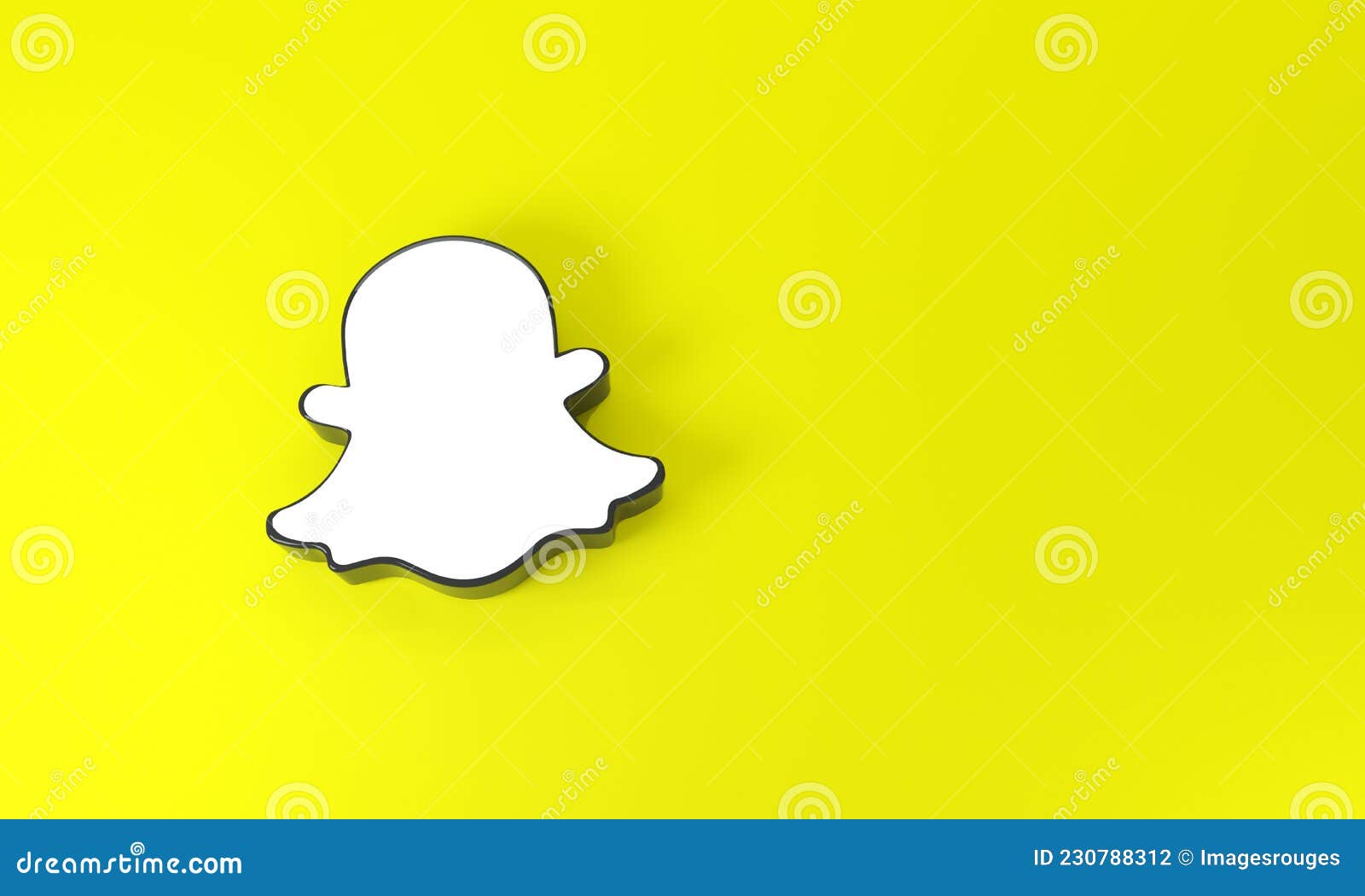 Snapchat Logo with Space for Text and Graphics on Top View on Yellow ...
