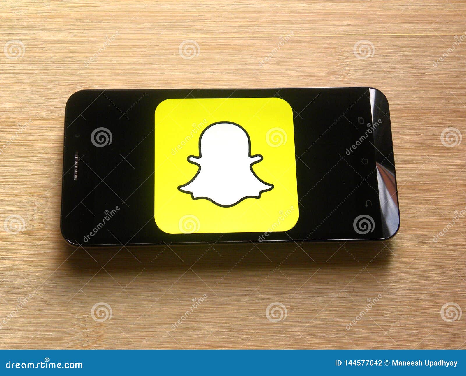 Snapchat on mobile phone editorial photography. Image of communication ...