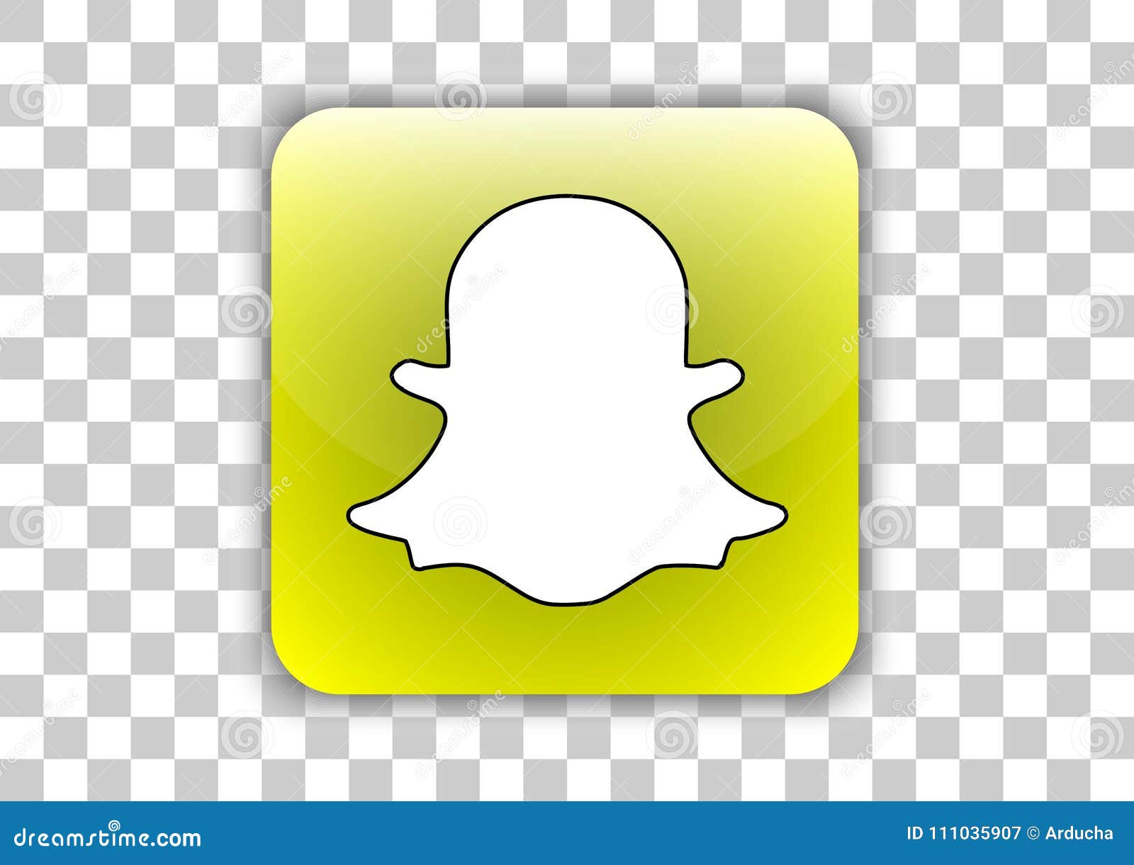 Snapchat Social Media Icon Button with Symbol Inside Editorial ...