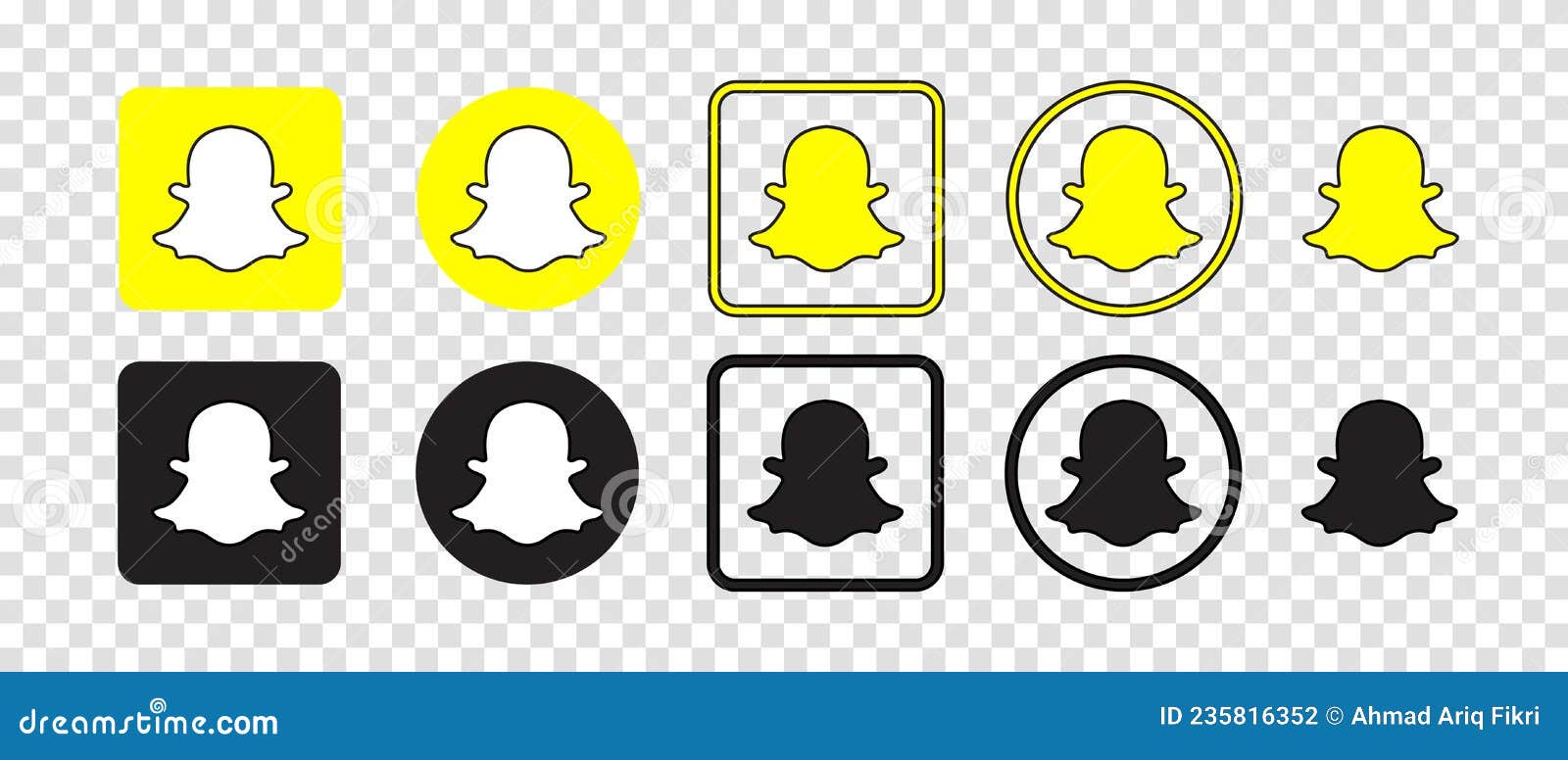 Snapchat Vector Logo Icon Set. Vector Illustration Editorial ...