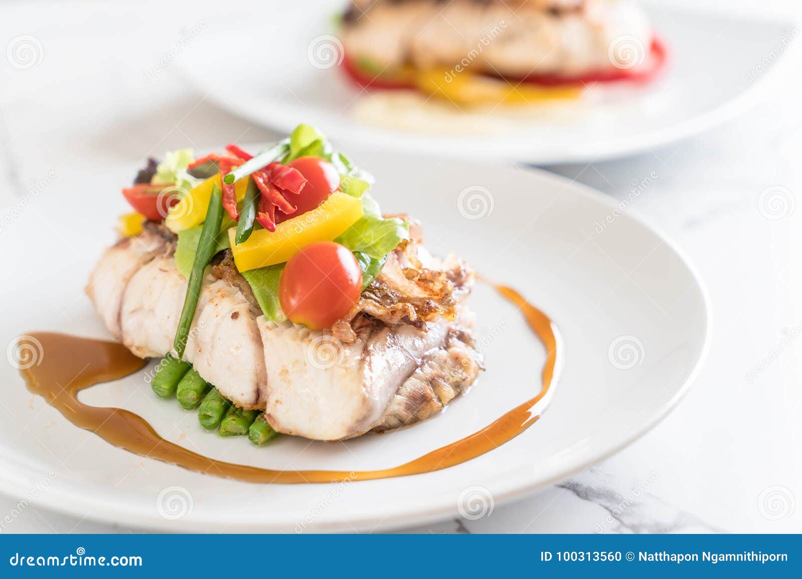 Snapper fish steak stock photo. Image of grilled, snapper - 100313560