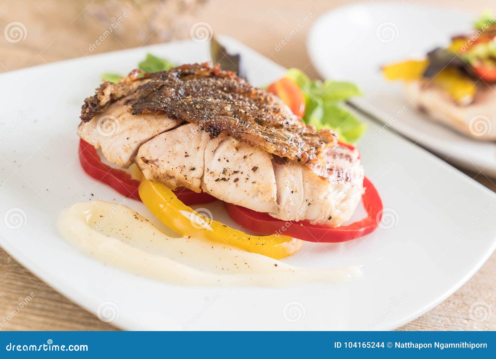 Snapper fish steak stock photo. Image of grill, gourmet - 104165244