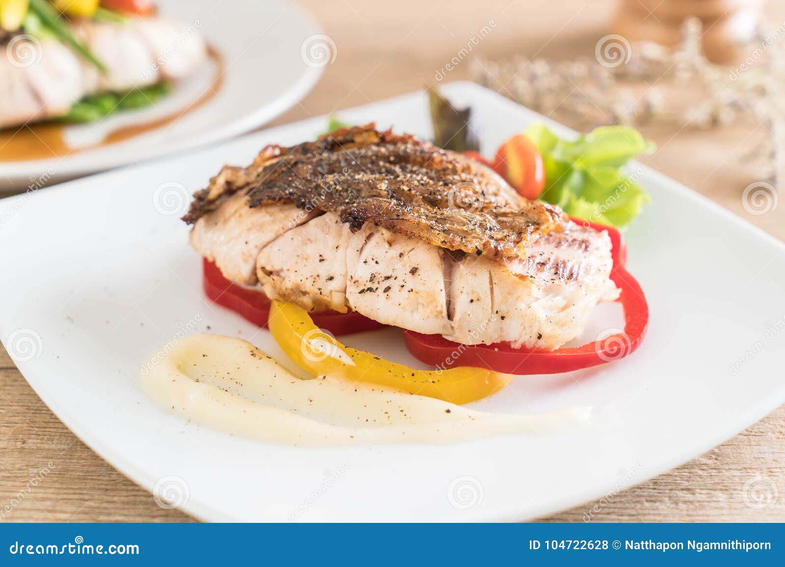 Snapper fish steak stock photo. Image of grill, fillet - 104722628