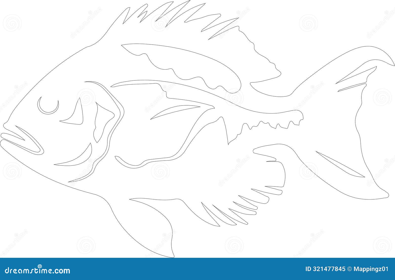 Snapper Outline Silhouette Generative Ai Stock Vector - Illustration of ...