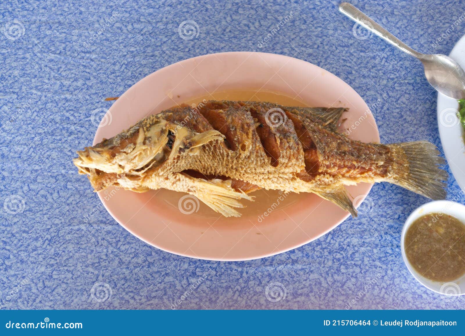 Snapper Topped with Sauce , Thai Seafood Stock Photo - Image of ...