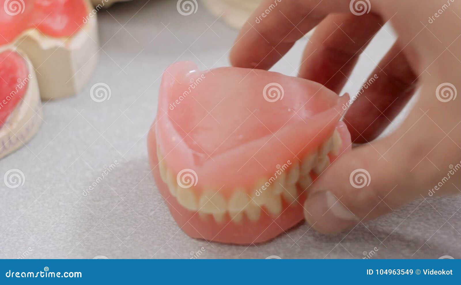 Snapping Dentures Jaw, Models of Jaws Stock Video - Video of dentistry ...