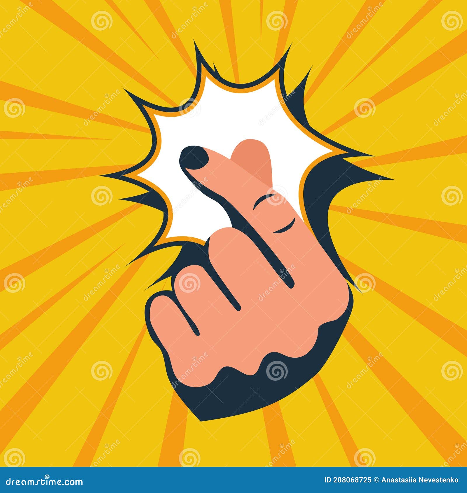 Snapping Fingers. Clicking Fingers. Magic Gesture Stock Vector ...