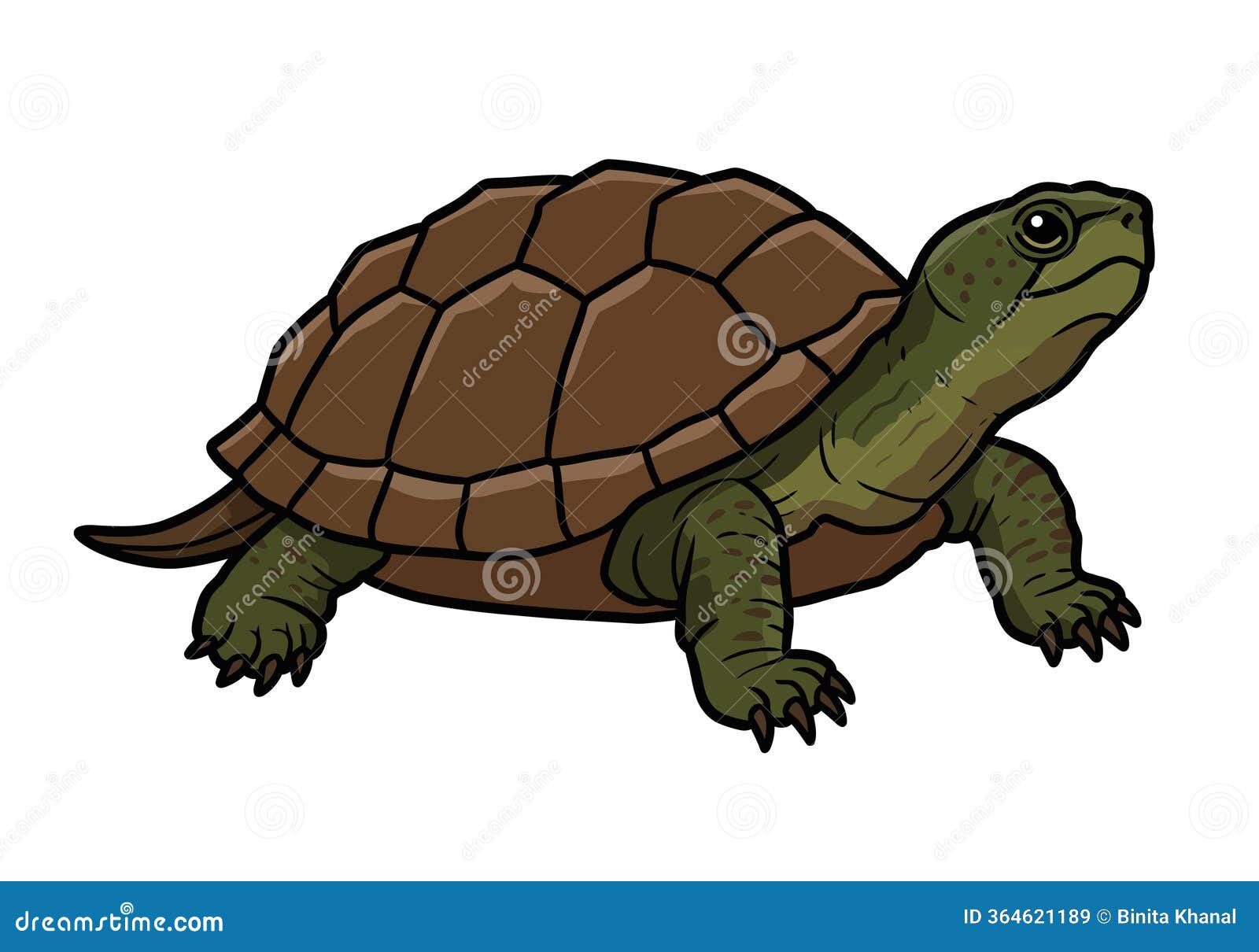 Snapping Turtle Outline Silhouette Generative Ai Cartoon Vector ...