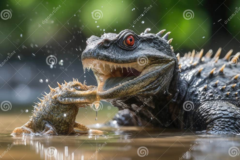 Snapping Turtle Fights Off Alien with Its Sharp Claws and Beak Stock ...