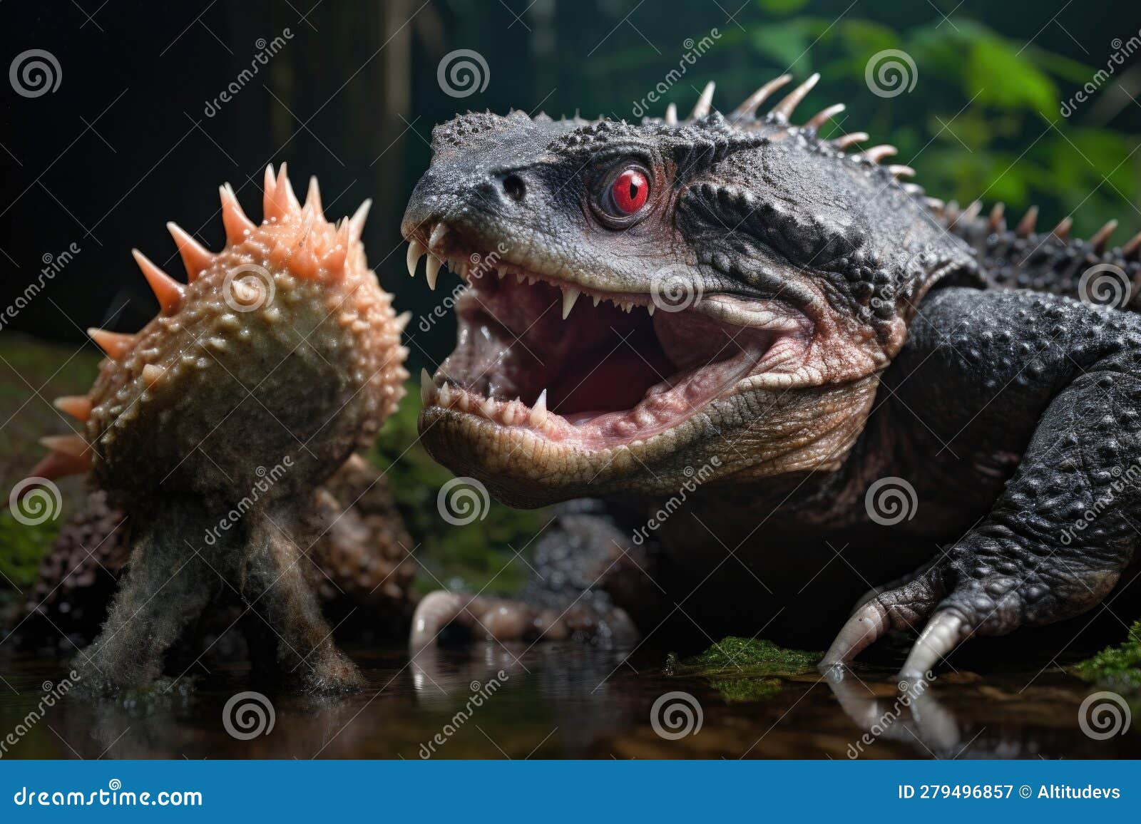 Snapping Turtle Fights Off Alien with Its Sharp Claws and Beak Stock ...