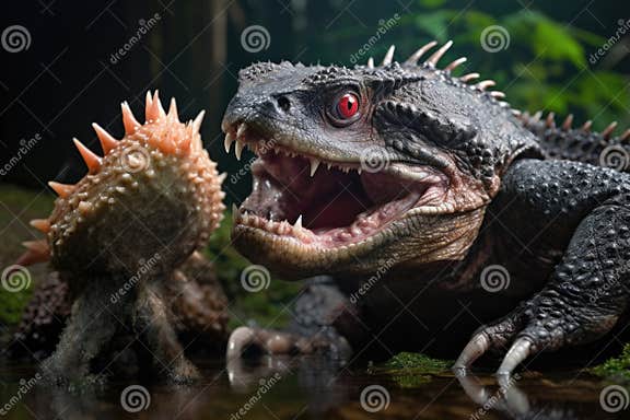 Snapping Turtle Fights Off Alien with Its Sharp Claws and Beak Stock ...