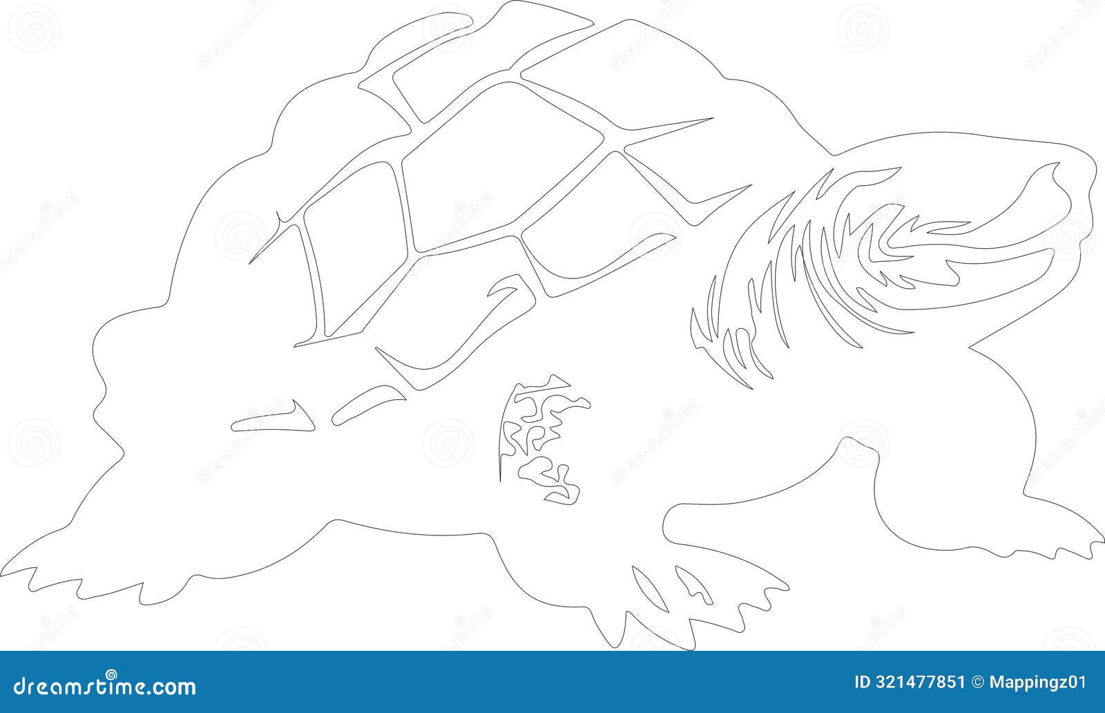 Snapping Turtle Outline Silhouette Generative Ai Vector Illustration ...