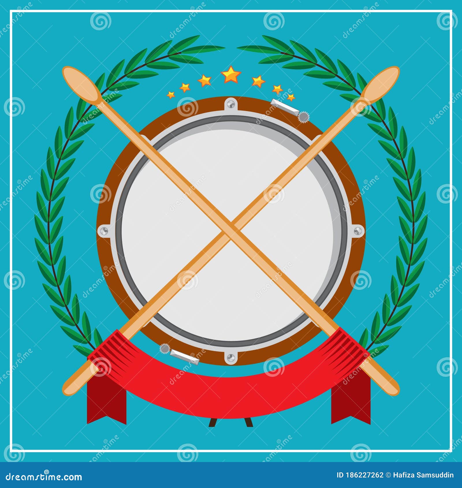 Snare Drum Emblem. Vector Illustration Decorative Design Stock Vector ...