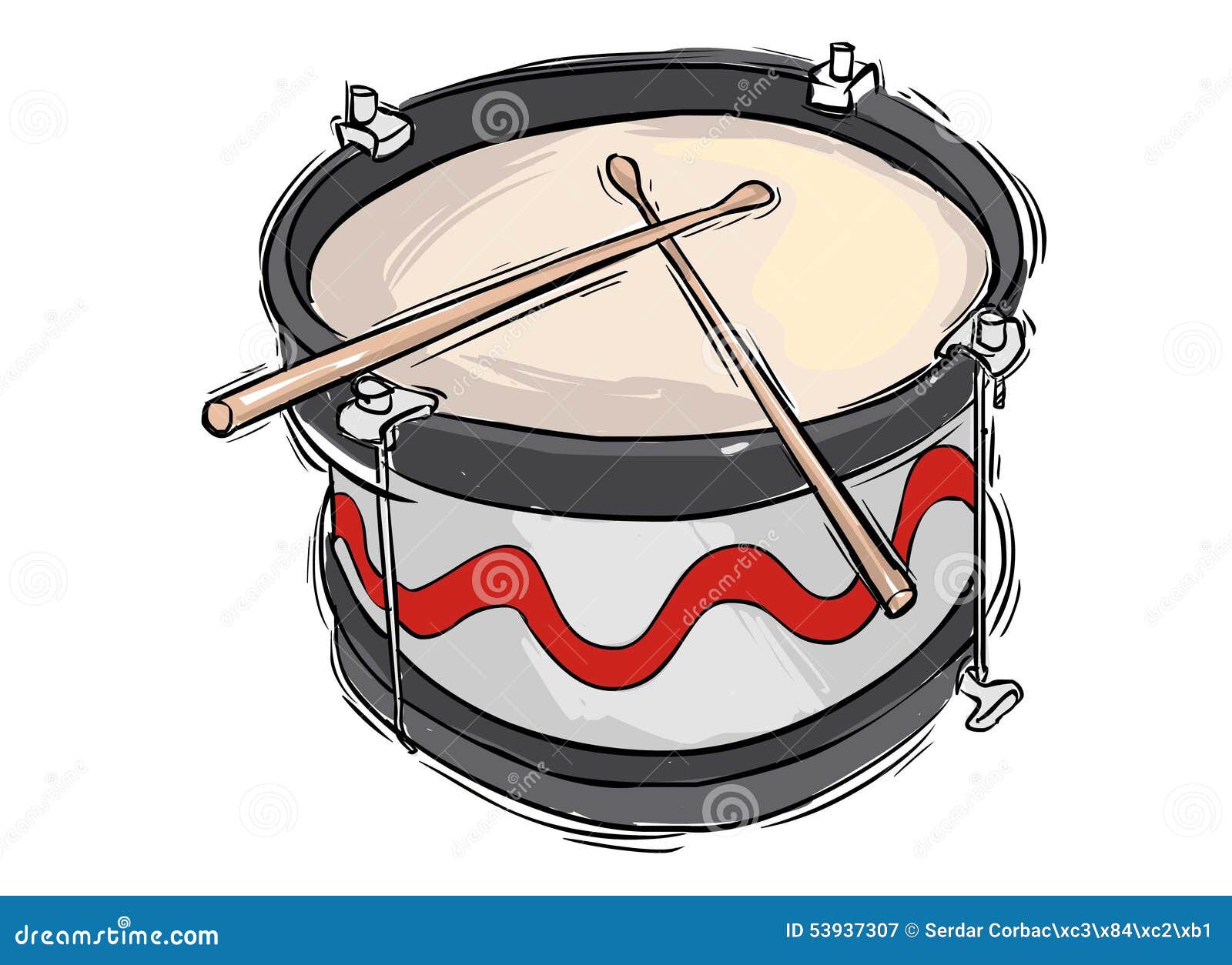 Snare drum stock vector. Illustration of percussion, silhouette - 53937307