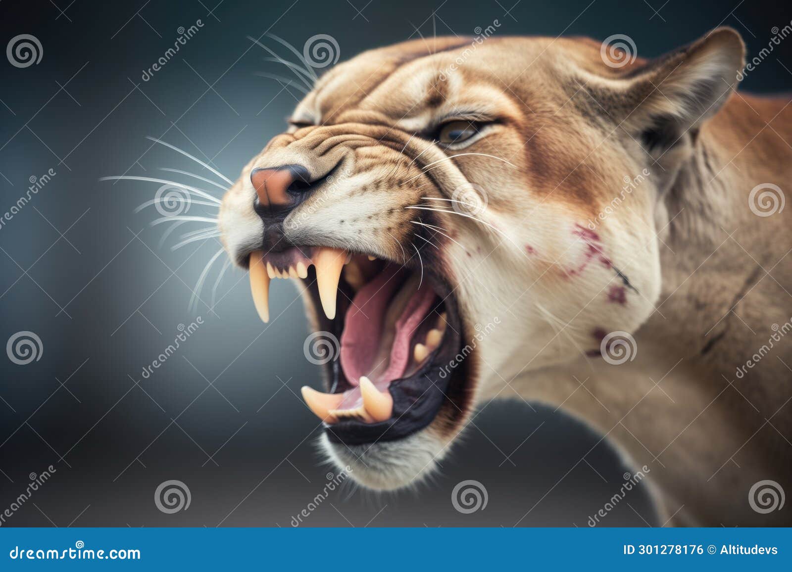 Snarling Cougar Showing Teeth Stock Photo - Image of fierce, danger ...