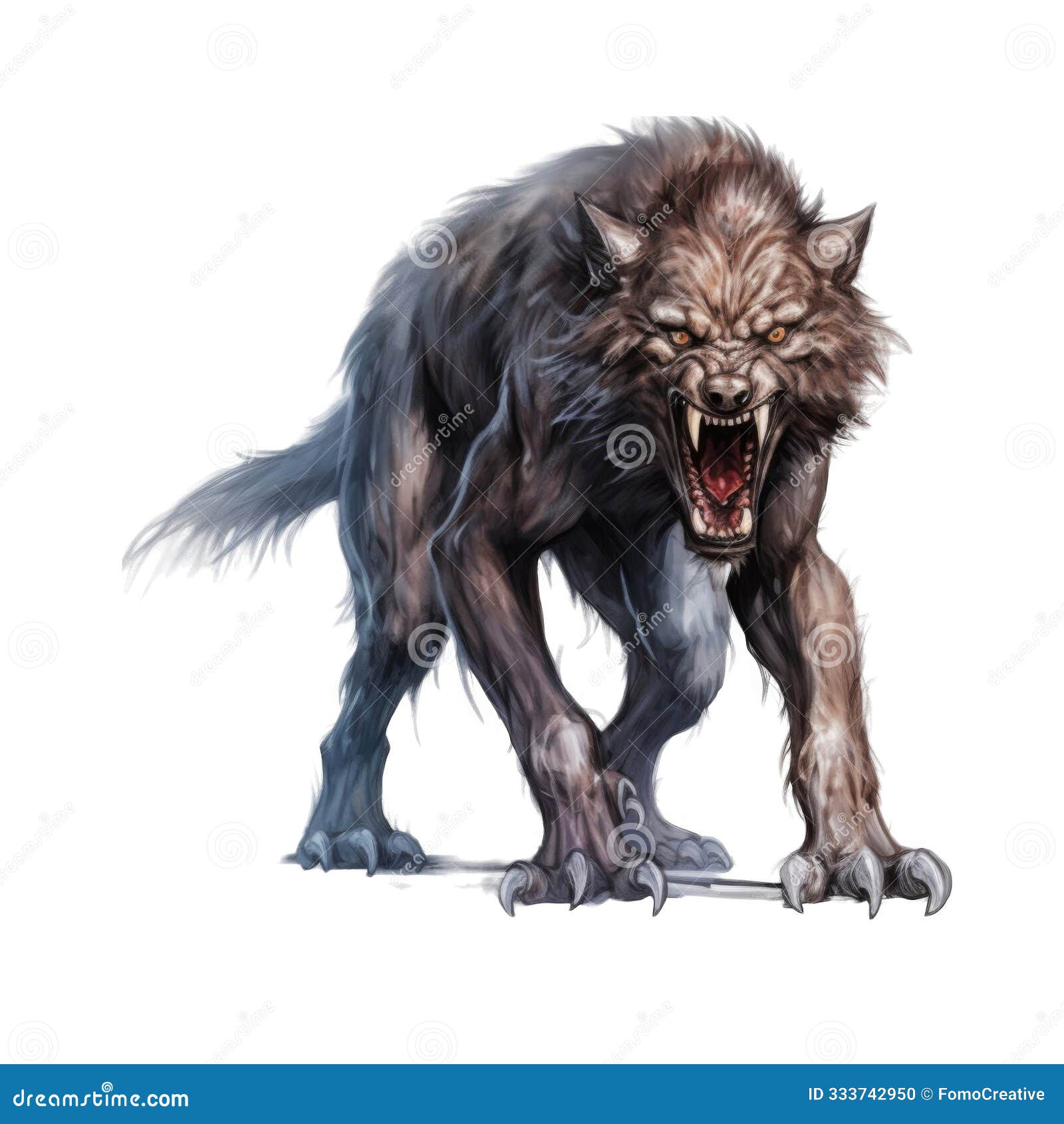 A Snarling, Monstrous Werewolf with Sharp Claws and Bared Teeth Stock ...