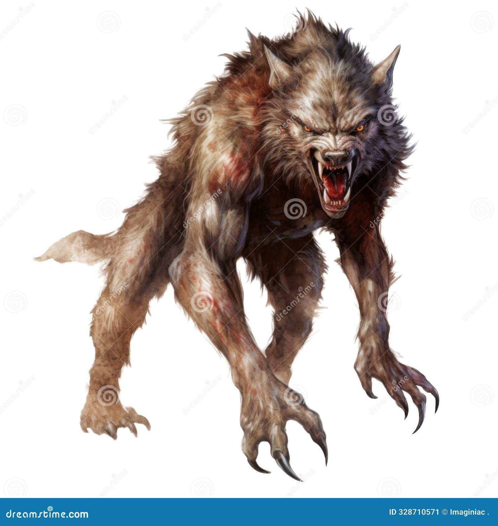 A Snarling Werewolf with Sharp Claws and Intense Eyes Stock Image ...