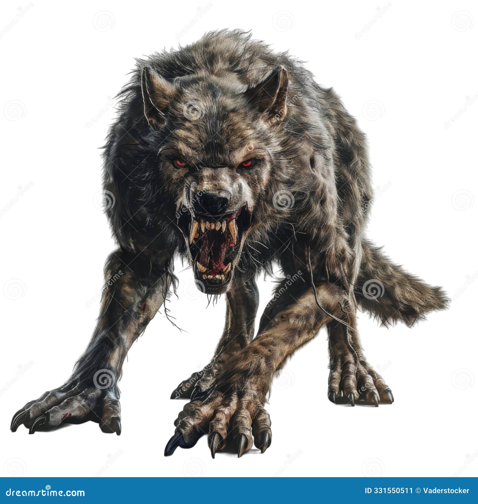 A Snarling Werewolf with Sharp Claws and Red Eyes Stock Image ...