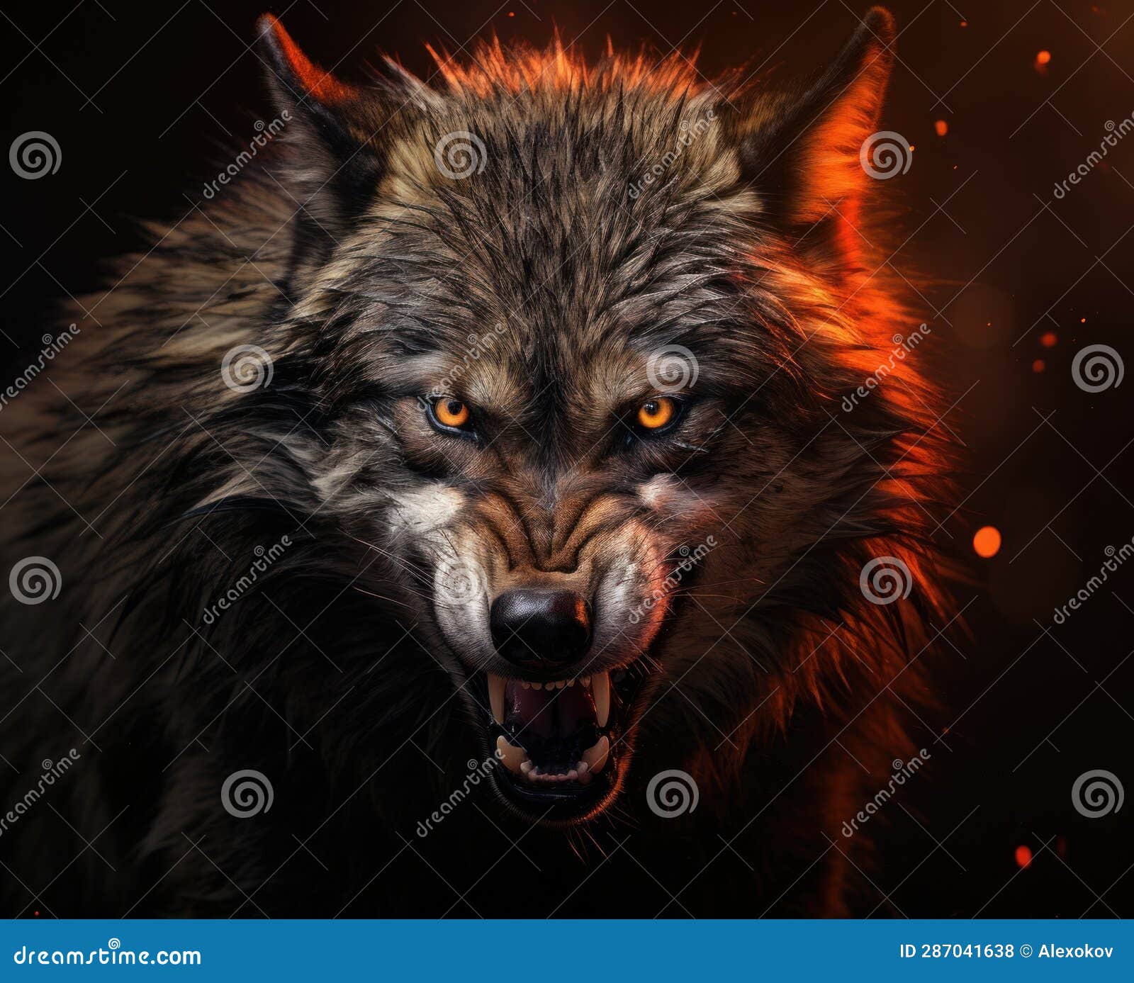 Snarling Wolf In Hyper-Realistic Graph AI Generated Royalty-Free ...
