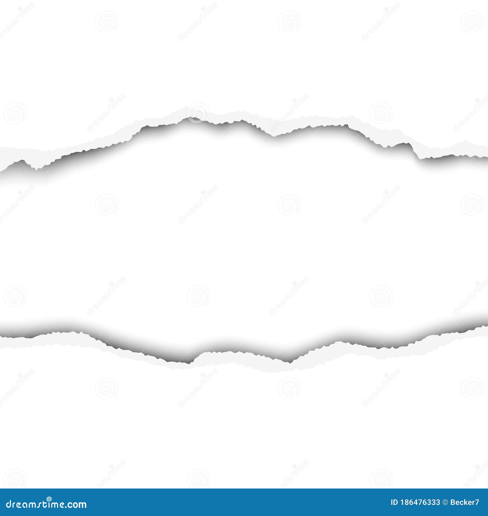 Snatched Middle In White Paper. Damaged Sheet With White Background For ...