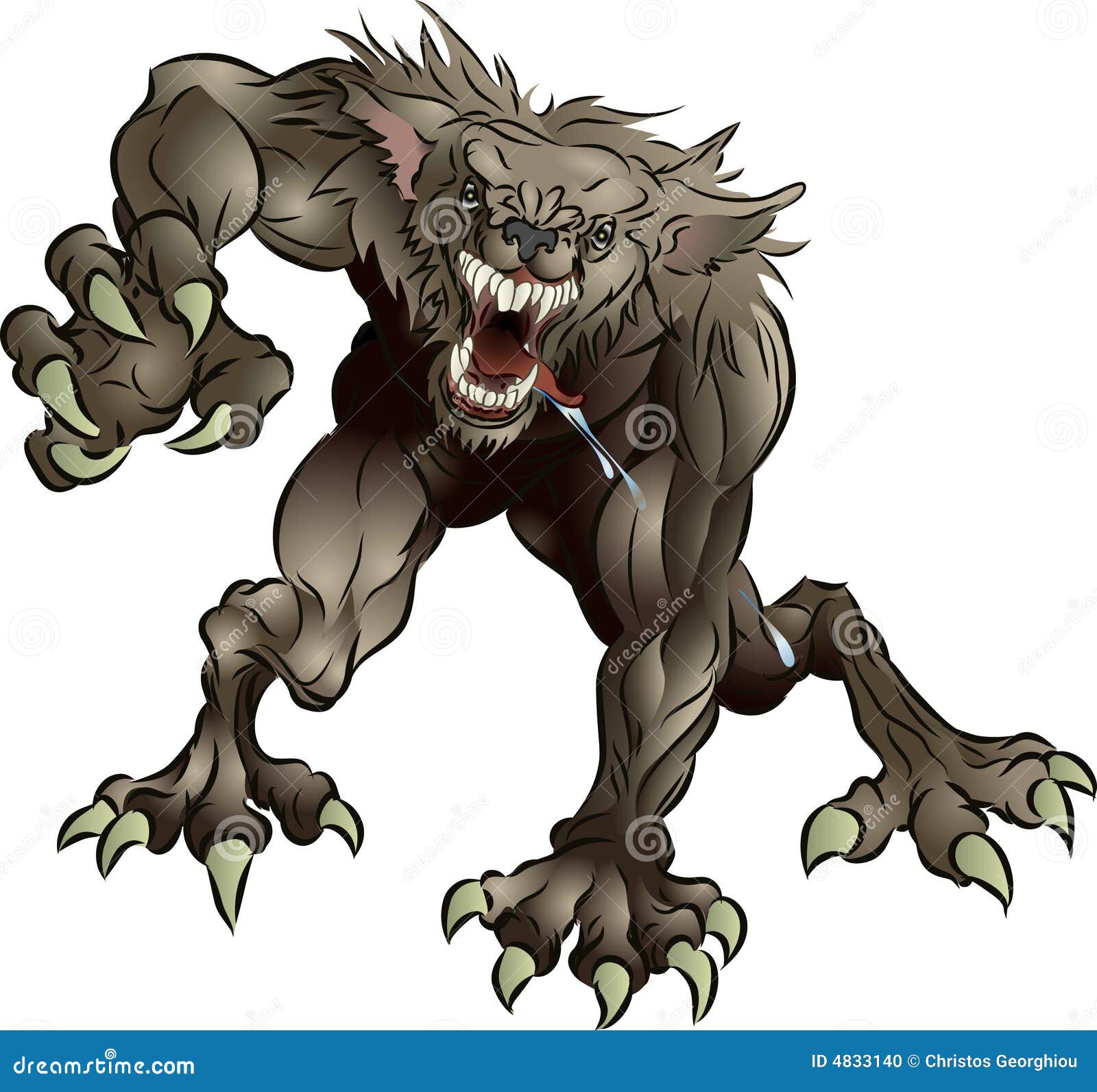 Snauwende Enge Weerwolf vector illustratie. Illustration of vrees - 4833140