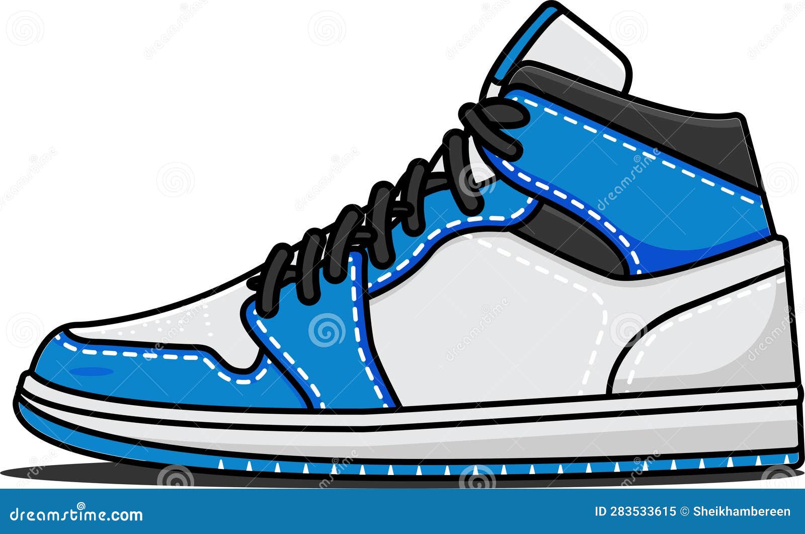 Blue Nike Shoe. Blue Nike Sneakers. Stock Vector - Illustration of ...