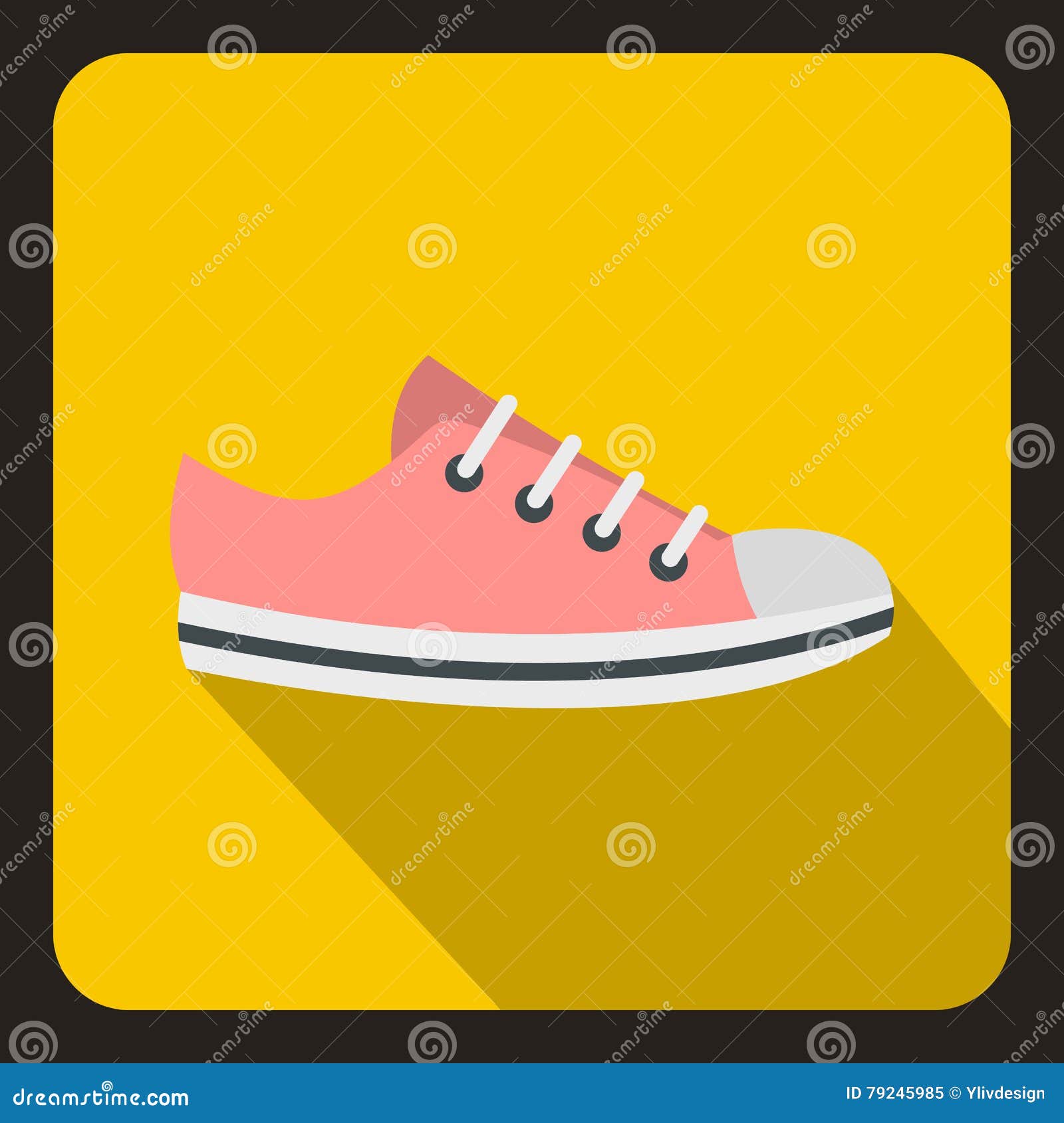 Sneaker icon in flat style stock vector. Illustration of label - 79245985