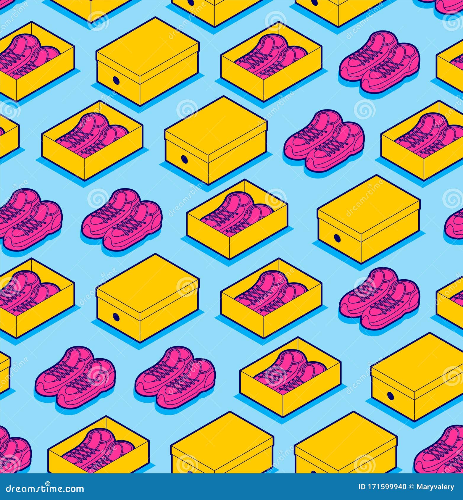 Sneakers in Box Pattern Seamless. Shoes Background Stock Vector ...